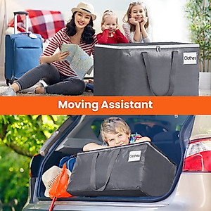 BlissTotes Large Moving Boxes and with Zippers & Handles Moving Supplies with lids, Heavy Duty Totes for Storage Bags for Space Saving, Fold Flat, Moving and Storing 125L, 6 Pack