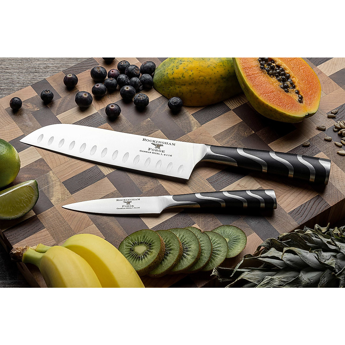 Rockingham Forge 128 Series 4 Inch Vegetable Knife with German Steel Blade, Ergonomic Handle Made of ABS Plastic and Steel, Paring Knife