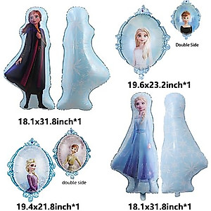 9pcsFrozen Birthday Party Balloons, Frozen Birthday Decorations, Elsa Anna,Olaf Balloon Decorations,Frozen Balloon Kit for Kids and Boys Girls Birthday Party…