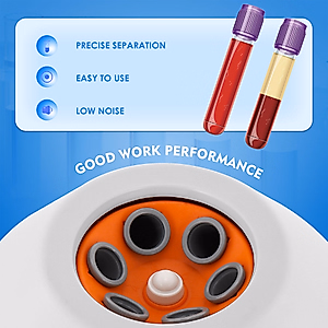 NEWTRY Mini Centrifuge Machine, 10mlX6 Lab Desktop Centrifuges, Electric Centrifuge, 300-4000r/min, 0-60hours (110V US Plug)