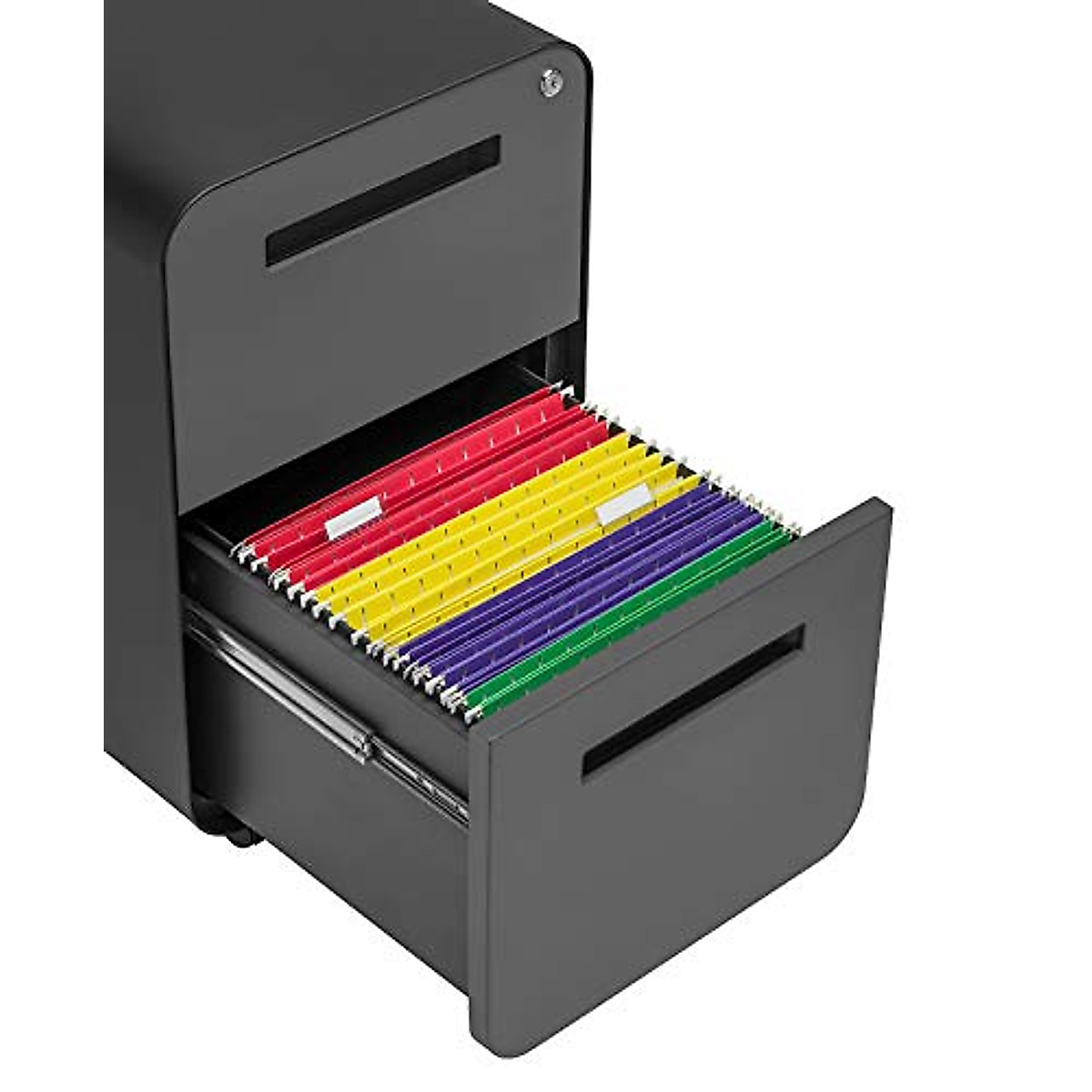 Laura Davidson Furniture Stockpile 2-Drawer Modern Mobile File Cabinet, Commercial-Grade (Black/Grey)