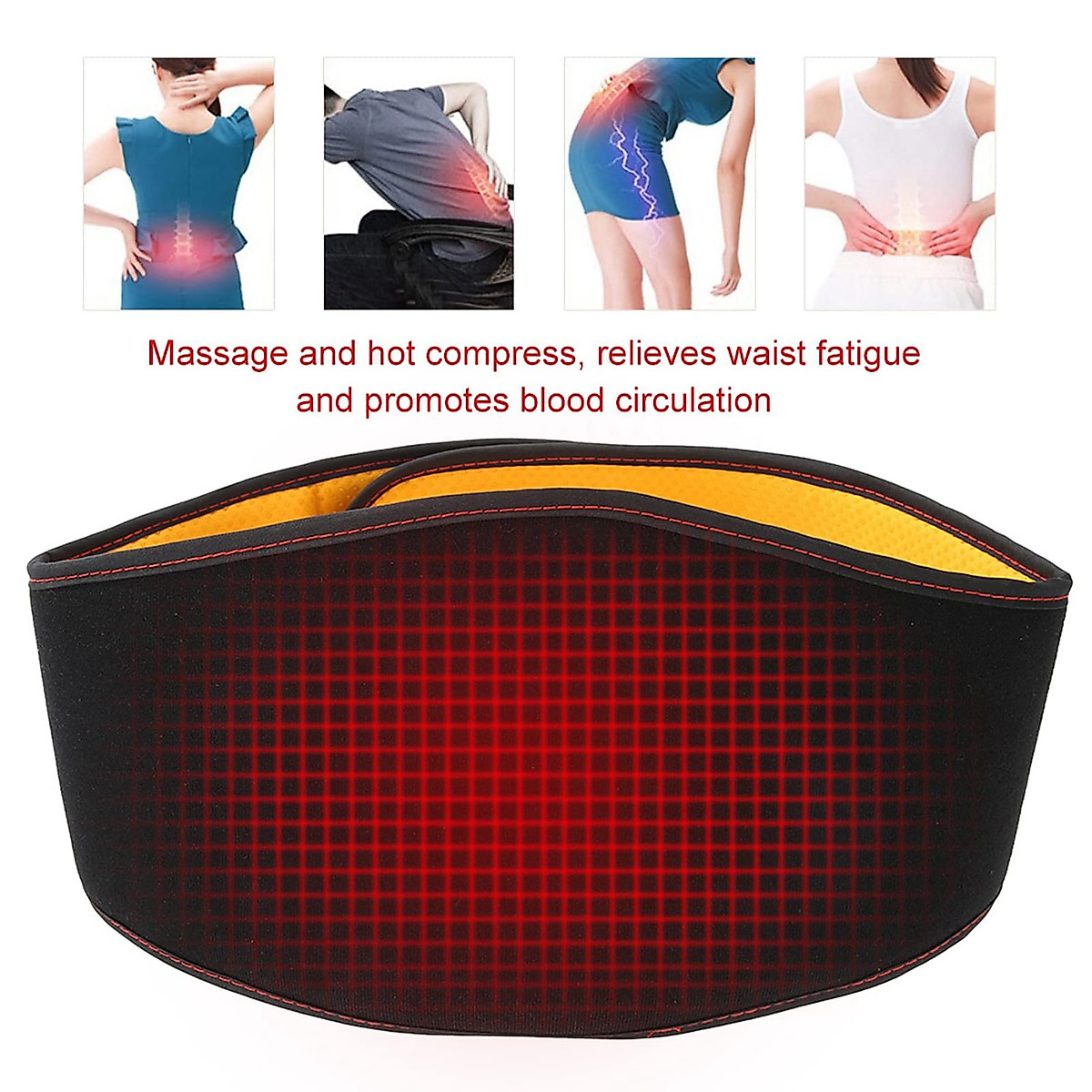 USB Back Support Belt Waist Heating Pad Hot Cold Brace Pain Relief Muscle Lumbar Kit Waist Care for Cramps, Heating Pad for Back Pain Relief, Relieve Abdomen, Lumbar Spine, Stoh, Heating Pad f