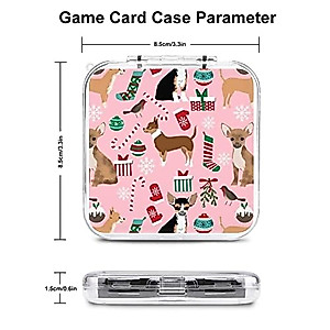 Chihuahua dogs christmas fabric cute chihuahuas dogs best toy dog fabrics Game Card Case for Swítch Protective Portable Case Box with 12 Cartridge Slots