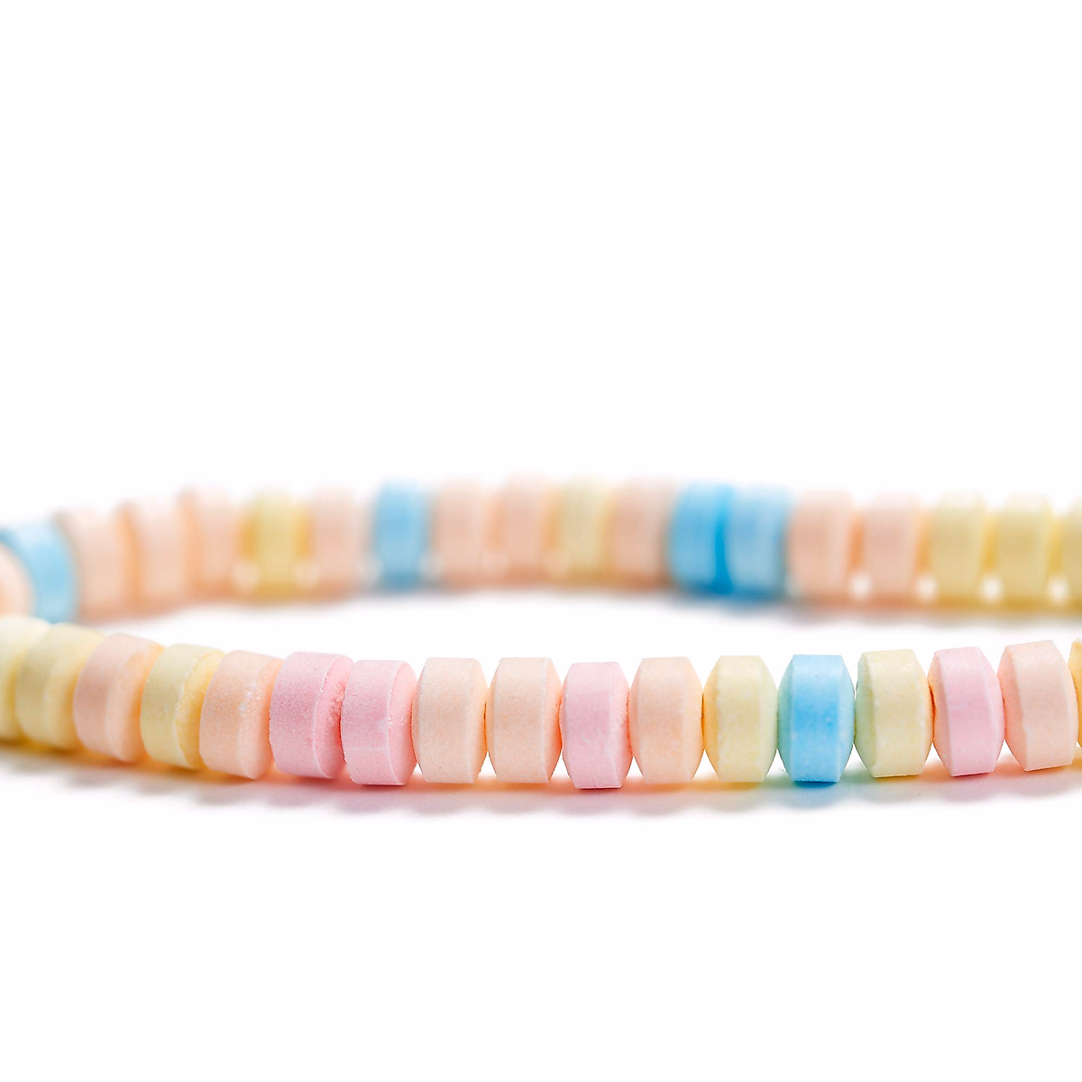 36 Candy Necklaces Individually Wrapped, Choker Style, Nostalgic Pastel Candy Jewelry Perfect for Party Favors, Pinata Fillers and Goodie Bags, Packed in a Convenient Display Tub, By 4YoreElves