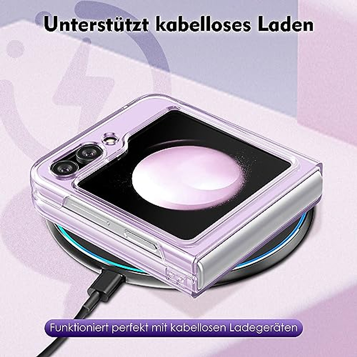 For Samsung Galaxy Z Flip 5 Case Soft Silicone TPU Flowers Galaxy Z Flip 5 Case Protective Thin Soft Butterfly Pattern Transparent Clear Cover Pretty Phone Case For Samsung Z Flip 5 5G Case (Flower A)