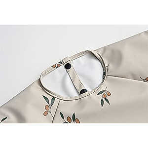 GZMM Waterproof Baby Bibs,Infant Toddler Extra Cover Feeding Bib With Food Catcher,Easy Clean & Washable