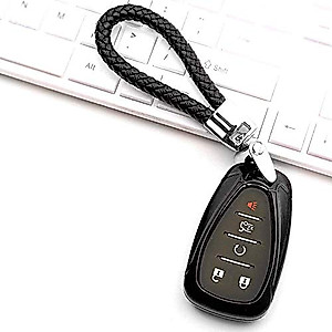 iJDMTOY Glossy Metallic Black Exact Fit Key Fob Shell Cover Compatible With 2016-up Chevrolet Camaro Cruze Spark Volt, 2017-up Malibu Bolt Sonic Trax, etc