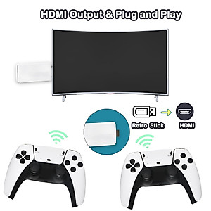 Retro Game Console, Plug and Play Video Game Console Built in 20000+ Games,23 Classic Emulators, 4K High Definition HDMI Output for TV with Dual Controllers