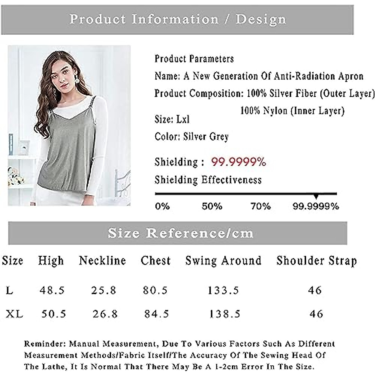 EMF Shielding Underwear Radiation Protection Lingerie Silver Fiber Maternity Clothes Protect The Body from Radiation Injury