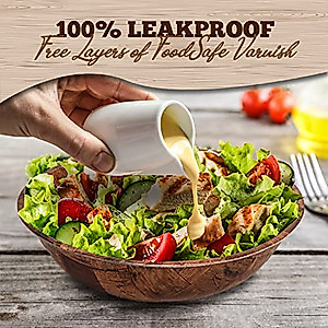 Wooden Salad Bowl, Set 6 Pieces 8, 10 and 12 Inch Wooden Bowls 2 of Each Size Decorative Bowl, Fruit Bowl for Kitchen Counter, Candy Bowl, Salad Bowls, Mixing Serving Bowls, Wooden Bowls for Decor