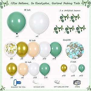 243 Pc Sage Green Baby Shower Decorations For Boy Or Girl, Rustic Gender Neutral Sage Green & White Balloon Garland Kit, Greenery BABY Boxes, Eucalyptus Oh Baby Backdrop Banner, Olive Decor, Confetti