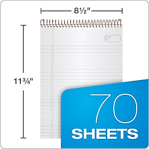 AMPAD Gold Fibre Project Planner, Top-Wire Bound, 8-1/2" x 11-3/4", Project Rule, Navy Cover, 70 Sheets (20-815) , White