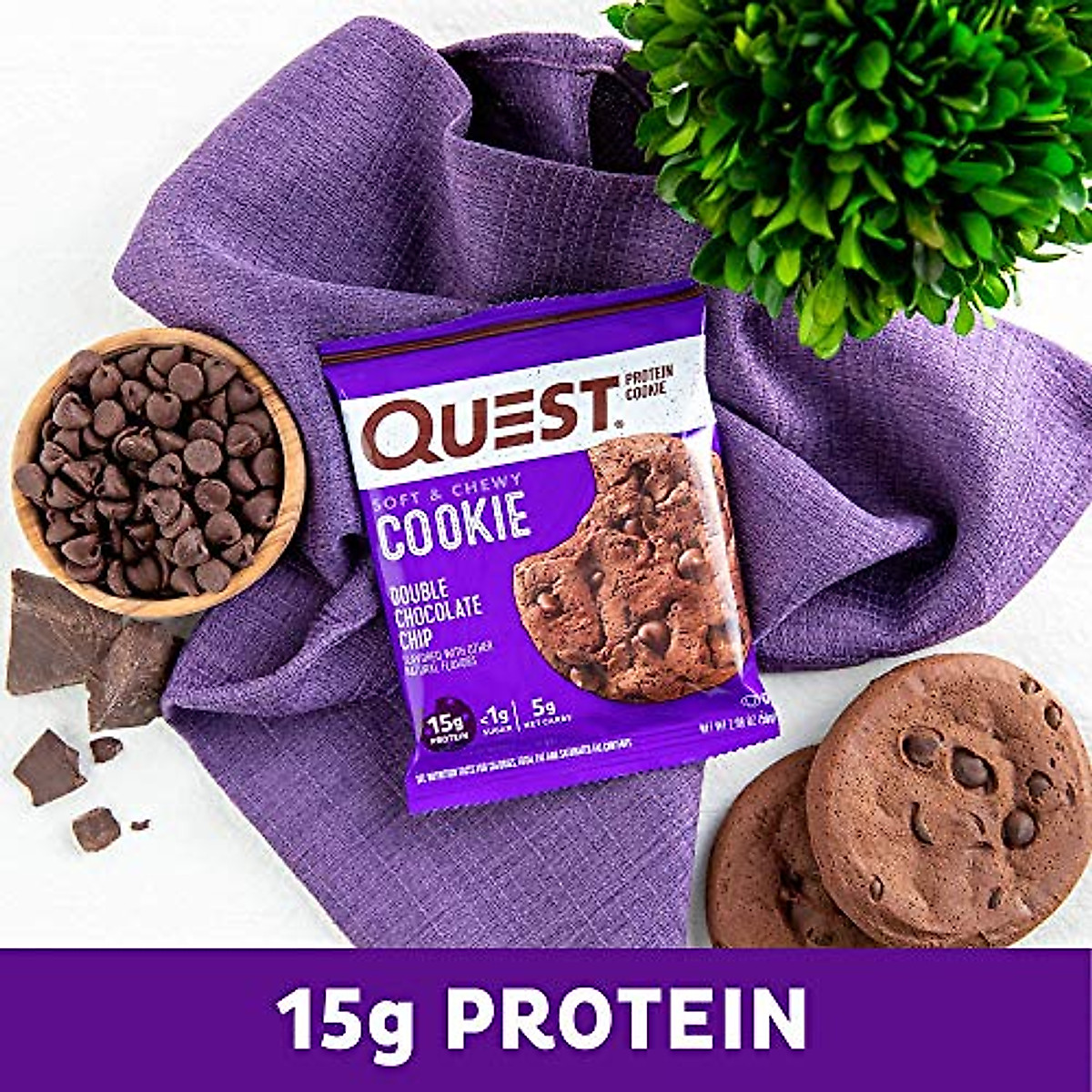 Quest NUTRITION Double Chocolate Chip Protein Cookie, 4 CT