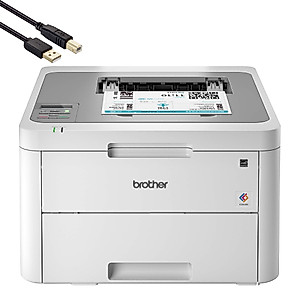 Brother HL-L3210CW USB & Wireless Digital Color Laser Printer for Home Business Office - Single-Function: Print Only - 19 ppm, 600 x 2400 dpi, 250-Sheet Capacity, USB Printer Cable