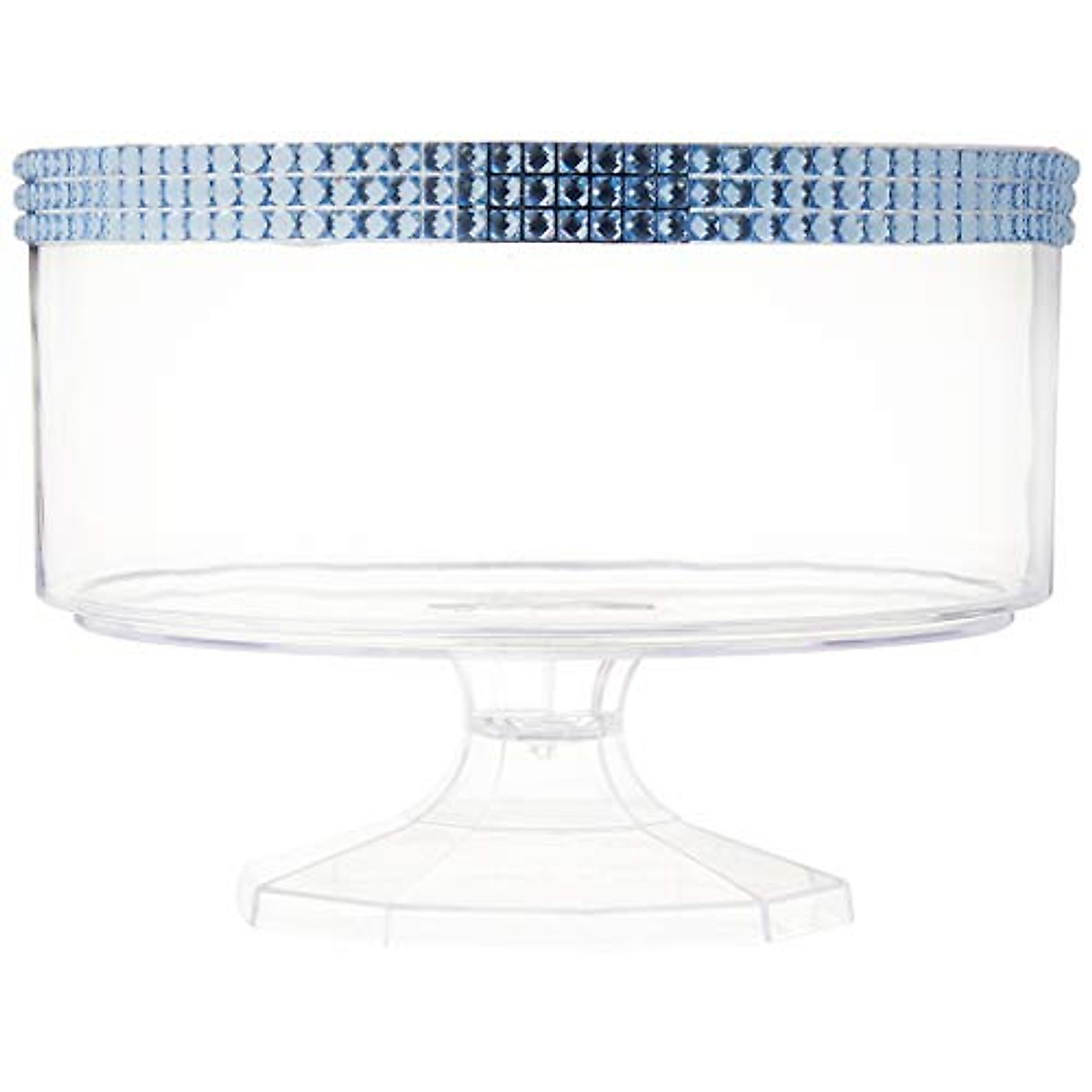 Luxury Small Clear Plastic Trifle Container with Dazzling Blue Gems - 5.75" (1 Piece ) - Perfect for Desserts & Centerpieces