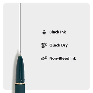 U Brands Soft Touch Catalina Felt Tip Pens, 0.7mm Emerald, Maroon and Purple Barrels, Black Ink, 6 Count (4520A04-24)