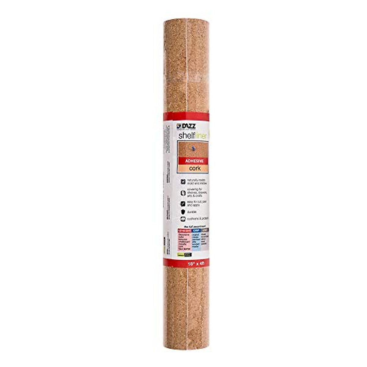 Smart Design Shelf Liner Cork Adhesive - (18 Inch x 24 Feet) - Drawer Cabinet Paper - Kitchen [Cork] - Set of 6-24' Total