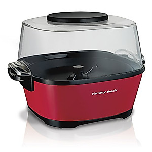 Hamilton Beach Electric Hot Oil Popcorn Popper, Healthy Snack Maker, 24 Cups, Red (73302)