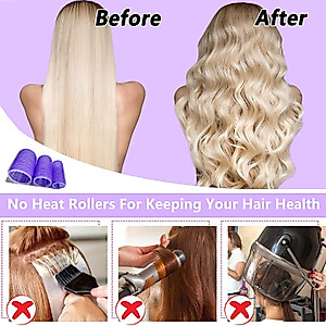 ROPIKIS Hair Rollers Set - Self-Grip Velcro Curlers for Volume and Blowout Look on Thick, Fine, Medium or Long Hair (6 Large, 6 Medium, 6 Small, 12 Clips)