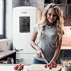 Weekly Dinner Menu Board for Kitchen A4-8.5x12 Black Magnetic Weekly Meal Planner for Fridge Dry Erase Weekly Menu Board Magnetic Menu for Refrigerator Food Menu Board Weekly Chalkboard Menu Board