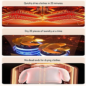 Electric Clothes Dryer, 1000W Portable Steam Drying Machine, Automatic Ironing Machine, Electric Clothes Dryer, 360° Hot Air Circulation/240Min Intelligent Timer