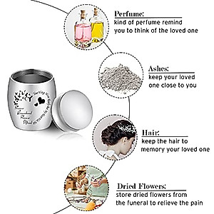 1.57 Inches Small Keepsake Urn for Human Ashes Stainless Steel Mini Urn Heart Small Ash Urn Tiny Ashes Holder Decorative Funeral Urn