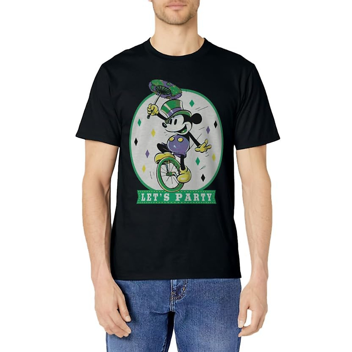 Disney Mickey Mouse Let's Party Mardi Gras Vintage T-Shirt