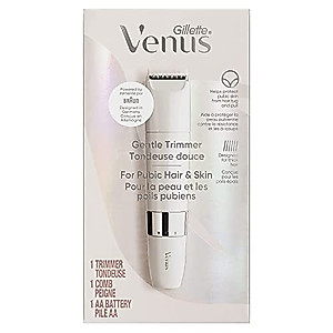 Gillette Venus Intimate Grooming Womens Electric Razor, Bikini Trimmer for Pubic Hair and Skin, Includes 1 Womens Razor, 1 Comb, 1 AA Battery