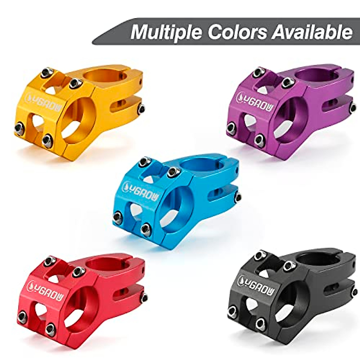 YGROW 31.8 Stem 45mm Bike Stems Mountain Bike Stem MTB Stem 31.8 for Most Bicycle, Road Bike, BMX, Fixie Gear, Cycling(Aluminum Alloy, Purple)