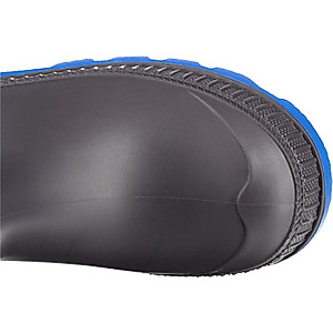 Kamik Youth Stomp Rain Boot, Charcoal/Blue, 2 US Unisex Little Kid