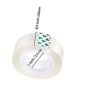 Transparent Tape Refills Rolls Clear Tape 0.7 inches (16 Rolls) Tape Refill Roll for Office, Home, School, Clear