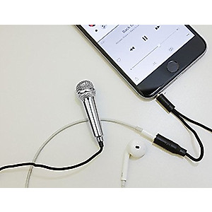 Kikkerland Karaoke Compact Portable Tiny Mini Microphone, Silver, for Voice Recording, Singing. Novelty Gift