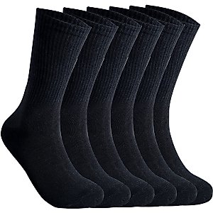 Smithking Men's Moisture wicking Socks Breathable Cotton Socks Soft Calf socks Women Socks 6 Pack