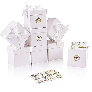 Elephant-package 12Pack Small Gift Boxes with Lids, White Gift Boxes with Ribbon for Birthday, Present Packing, Party Favor, Candle Boxes, Treat Boxes, Wedding.