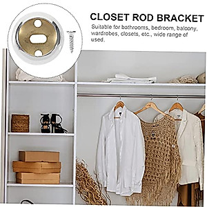 Cabilock 4pcs L Brackets Heavy Duty Heavy Duty Curtain Rods Shower Curtain Holder Shower Rod Holder Wardrobe Flange Adhesive Curtain Rod Holder Closet Pole Holder Rod Holder for Curtain