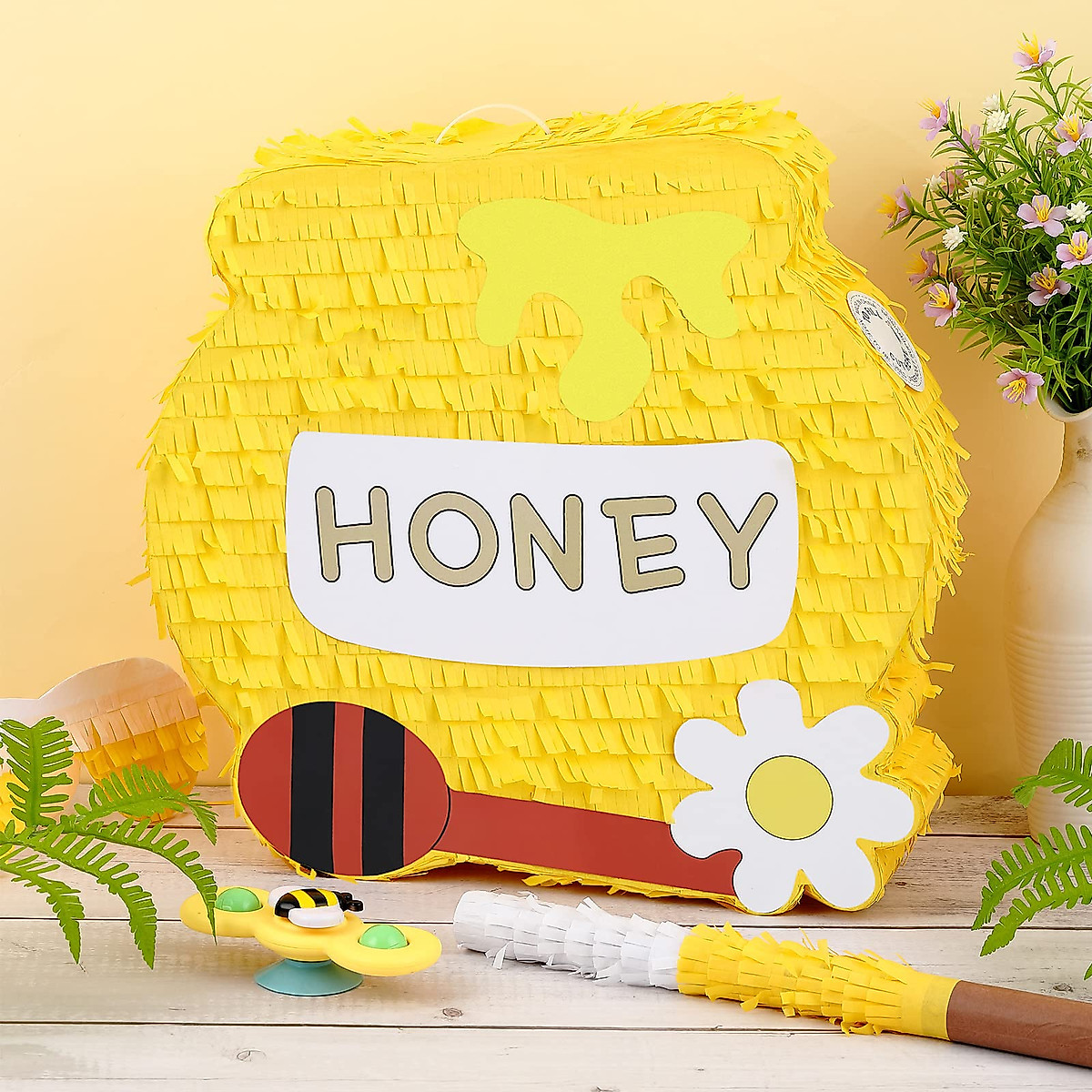 Deekin 3 Pcs Cute Piñata Set Include Piñata with Stick Eye Mask Large Piñata Money Piñata for Kids Music Science School Sports Bridal Shower Birthday Party Decorations Supplies