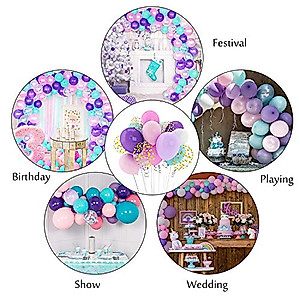 Amandir 168Pcs Unicorn Balloons Arch Garland Kit, Pink Purple Aqua Blue Confetti Latex Balloons for Unicorn Birthday Decorations for Girls Wedding Baby Shower Party Supplies