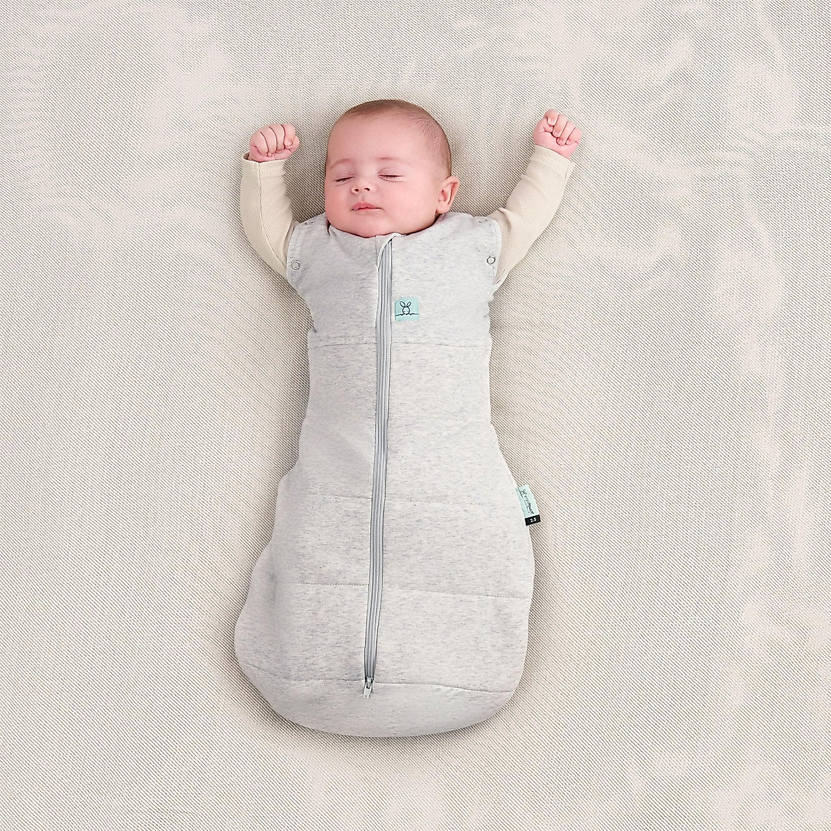 ergoPouch 1.0 Tog Jersey Sleeping Bag - Organic Cotton Baby Sleeping Bag, Made of Soft & Breathable Material for Peaceful Night's Sleep (Grey Marle, 8-24 months)