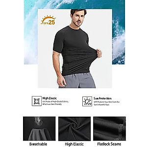 HOPLYNN 4 Pack Compression Shirts and Tank Tops Men Athletic Short Sleeve/Sleeveless Rash Guard Vest T Shirt for Sport 2 Black 2 White L