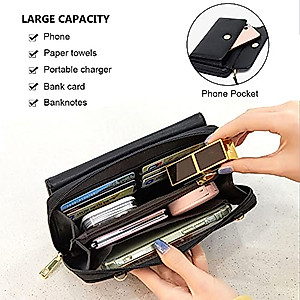 Formva Women Touch Screen Crossbody Bags Cell Phone Wristlets Purse, RFID Blocking Clutch Wallets Card Holder with 2 Shoulder Strap, C-burgundy