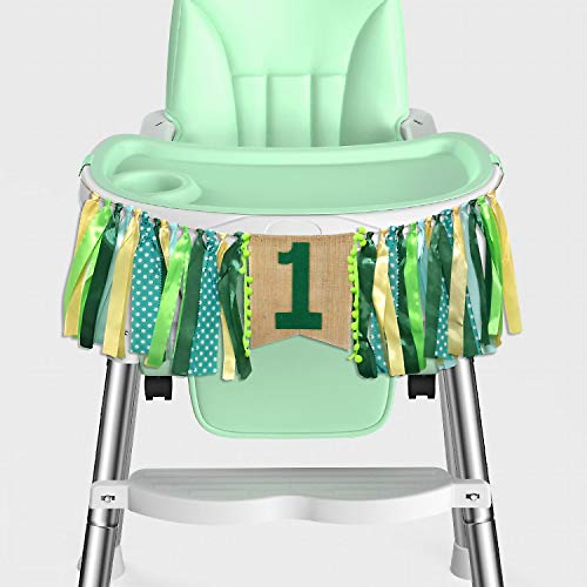 Jungle Theme Baby First Birthday Party Highchair Banner Boy Girl High Chair Bunting Garland Decoration
