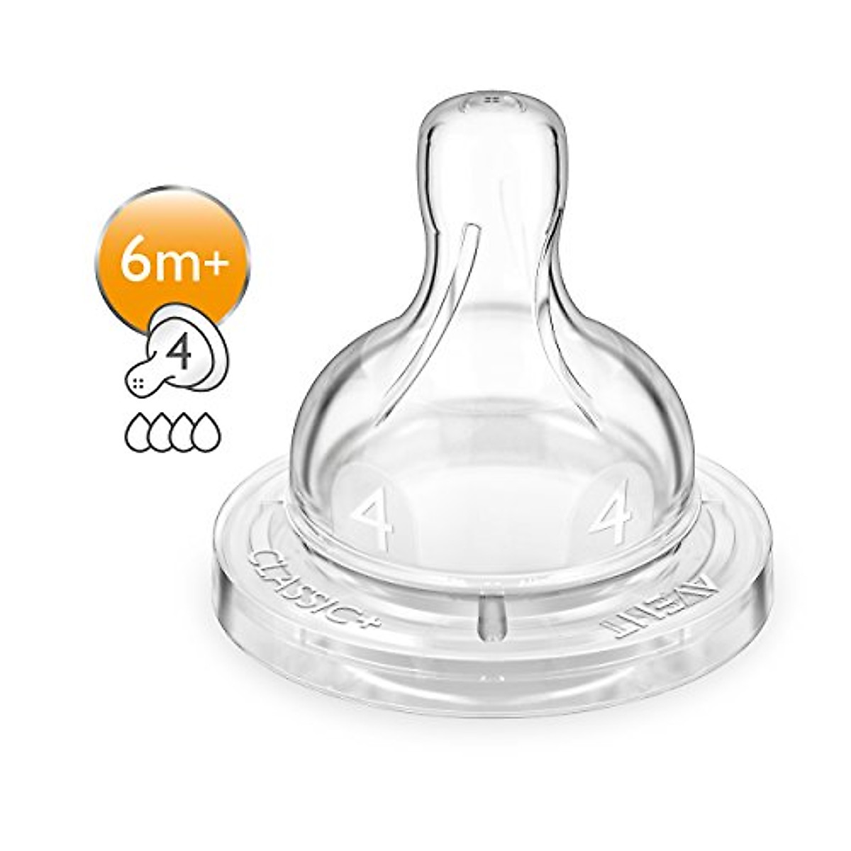 Philips Avent Anti-colic Baby Bottle Fast Flow Nipple, 4pk, Flow 4, SCF424/47