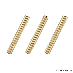 100Pcs Male Hex Brass PCB Motherboard Spacer Standoff, Computer Case M2 Single Head Male Brass Standoff Fastener Accessory for Computer Main Board(M2*25)