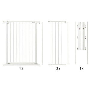 Scandinavian Pet Design Large Metal Pet Gate, 87.8" W x 41.0" H, Adjustable Wall-Mounted Tall Pet Gate, White