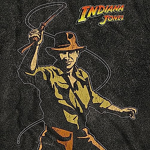 Mens Indiana Jones Classic Shirt - Indiana Jones - Harrison Ford - Indiana Jones Tie Dye T-Shirt (Black Wash, XX-Large)