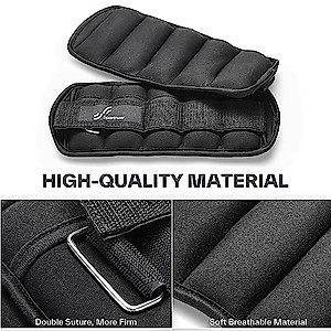 Sportneer Adjustable Ankle Weights 1 Pair 2 4 6 8 10 Lbs Leg Weight Straps for Women Men, Weighted Ankle Weights Set for Gym,Fitness, Workout,Walking, Jogging,1-5 lbs for Each Ankle, 1 Pair 2-10 lbs (Black)