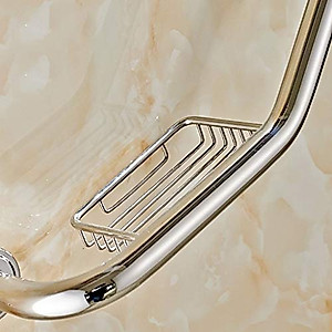 CRODY Bath Wall Attachment Handrails Grab Bar Rails Curved Wall Mount Soap Dish Grab Bar,Towel Rack,Stainless Steel Brushed Nickel Polished Finished Grab Rails, Disabled Elderly Anti-Fall Handle Rail