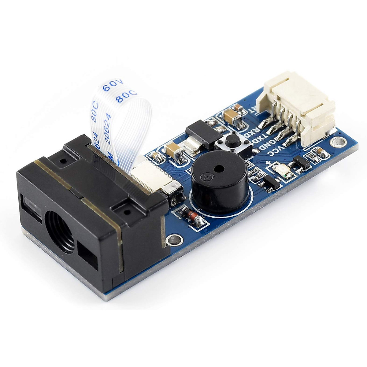 Barcode Scanner Module, 1D/2D Codes Reader Decode Barcode, QR Code etc Onboard Micro USB and UART Interface Plug into a Computer Directly or Other Device Onboard Light Source can Work in The Dark
