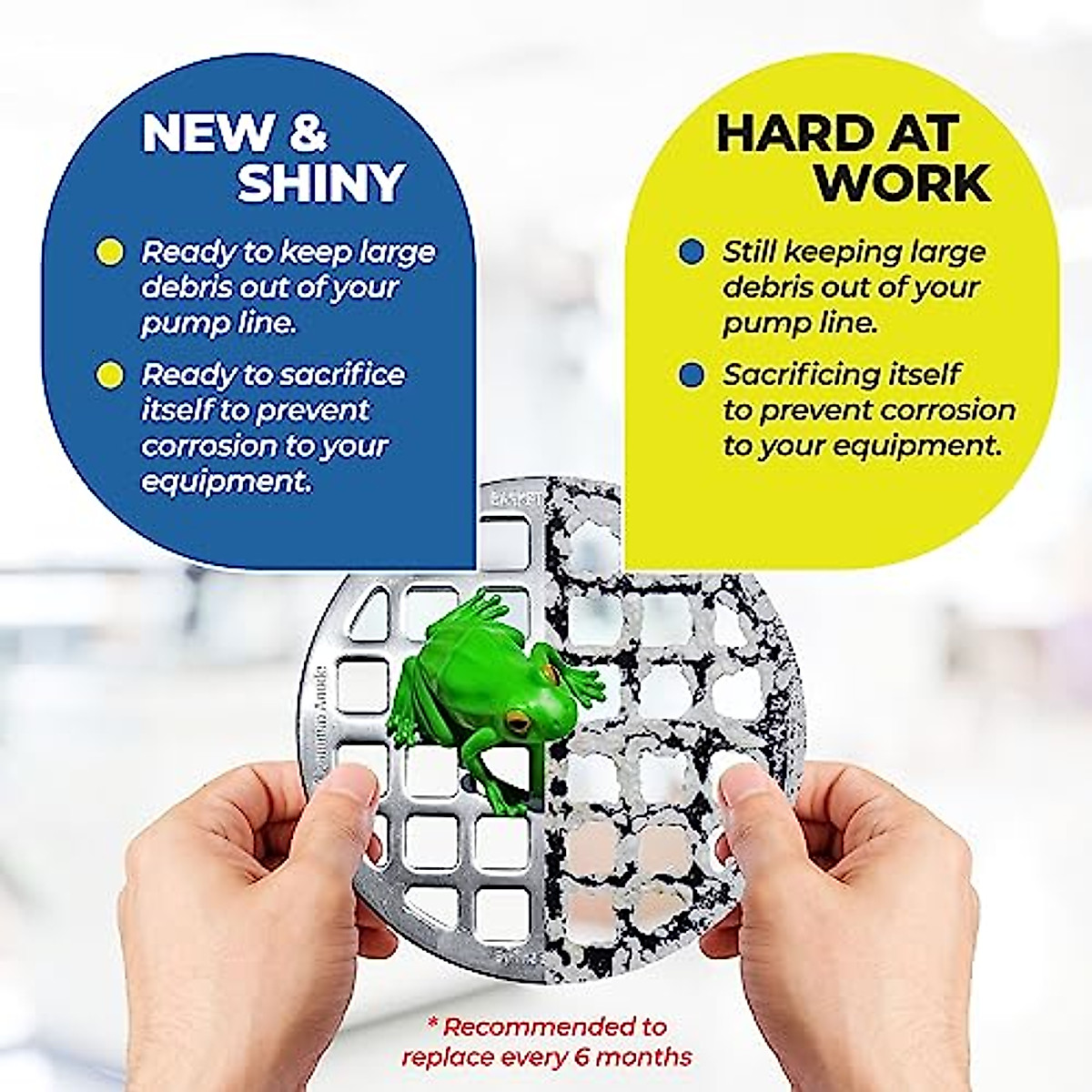 The Skimmie Basket Buddy Grate Keeps Debris from Pump Line - Sacrificial Aluminum Anode Grate Helps Prevent Pool Equipment Corrosion