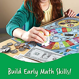 Learning Resources Pizza Fraction Fun Game, 13 Fraction Pizzas, 67 Piece Game, Ages 6+ & Money Bags Coin Value Game, Money Recognition, Counting Game, Easter Toys